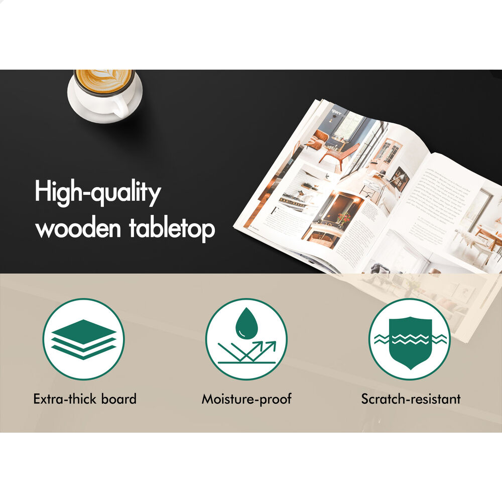 ALFORDSON Coffee Table Storage Tables 2 Drawers Shelf Black