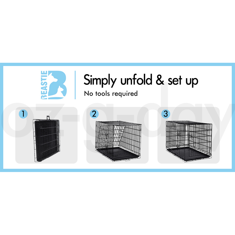BEASTIE Dog Playpen Pet Cage Enclosure Foldable Puppy Fence Metal ...